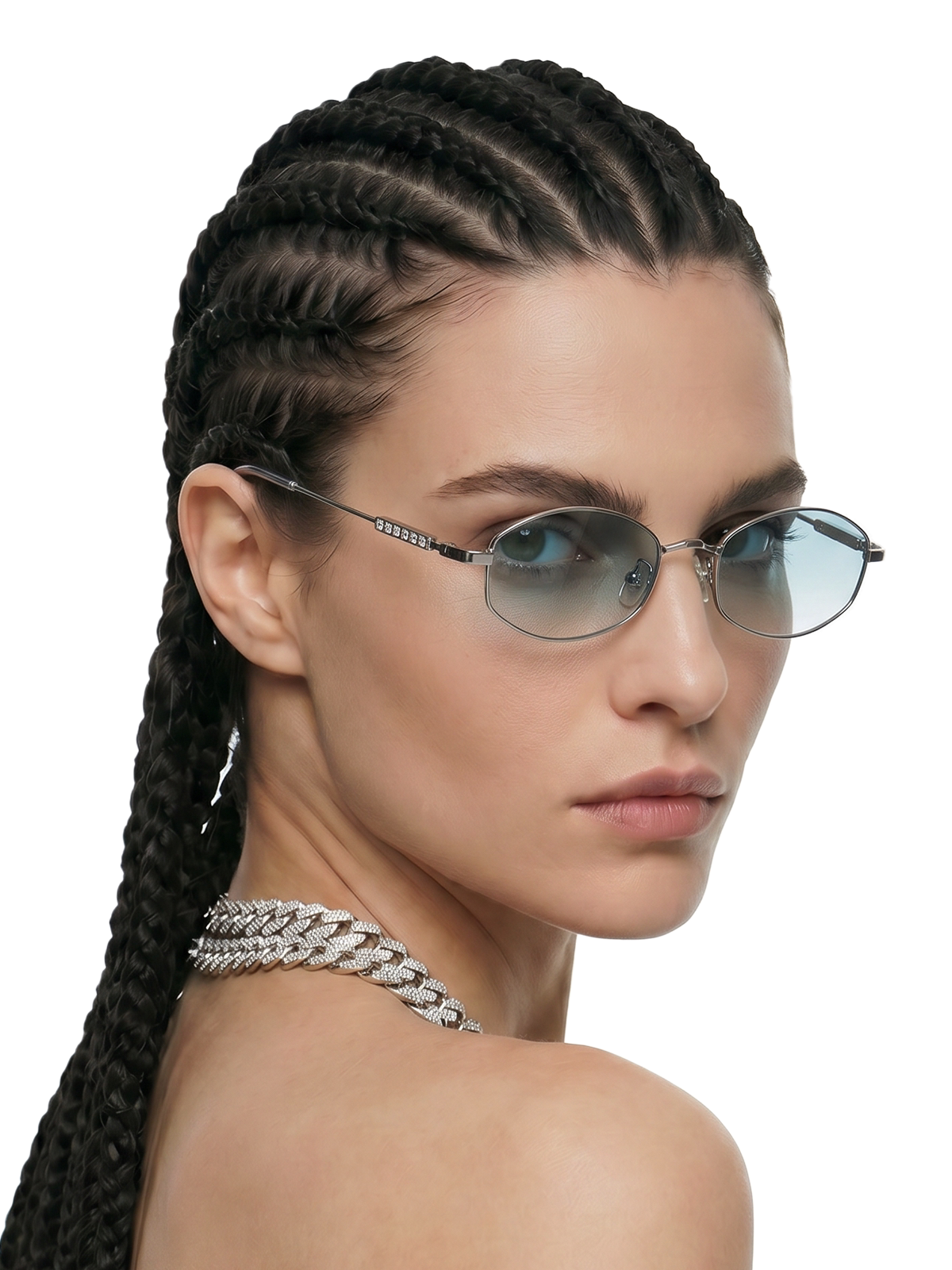 KygoSunglass欧美嘻哈复古全框镶钻墨镜纯钛眼镜男女通用可配近视