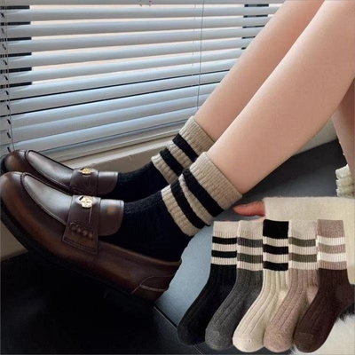 袜子女款2025新款爆款中筒袜美拉德无骨勃肯鞋搭配秋冬春季中筒袜