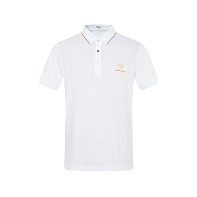 奥拉玛AOLAMA男装夏季新款短袖烫钻刺绣修身翻领POLO衫083342943