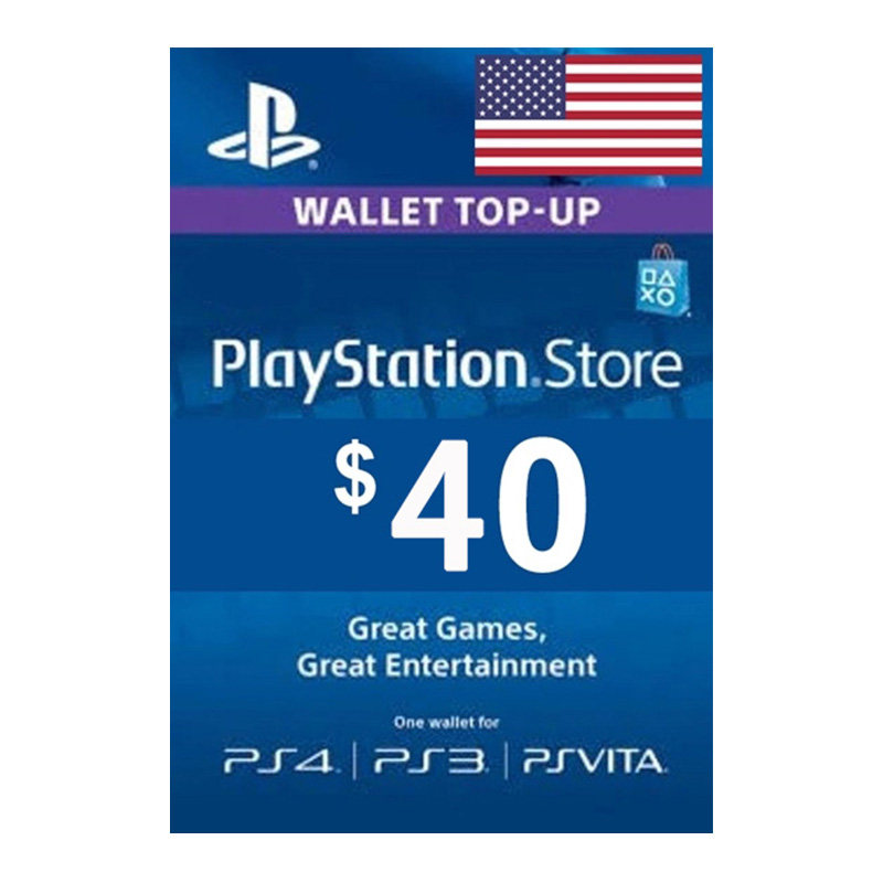 Sony PS Store$40Dollars Gift Card USD美服PSN充值卡40刀 PS5_虎窝淘