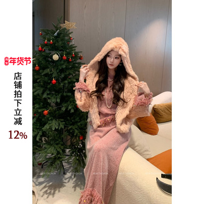 利达 NEW DADADA【粉糯毛毛】时尚休闲修身气质短外套CHM4165