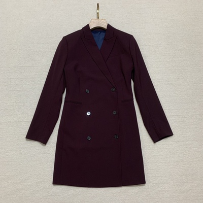 OL西装裙羊毛修身双排扣