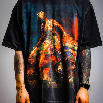 Silent Hill游戏电影Steam寂静岭美版重磅做旧复古短袖T恤 出口单