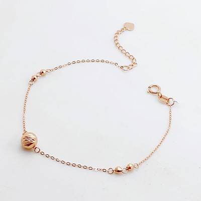 欧诗芙洛正品俄罗斯Au585珠珠手链新款女纯14K金彩金玫瑰金