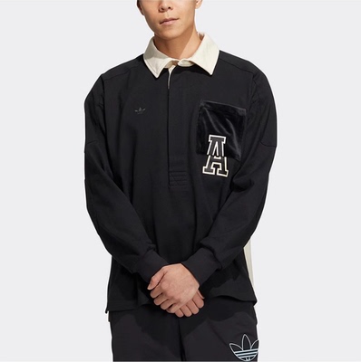 正品阿迪达斯AU POLO三叶草春男子运动长袖POLO衫HY7235