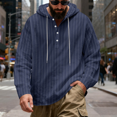 Men's long sleeves casual hooded shirts breathable hoodie
