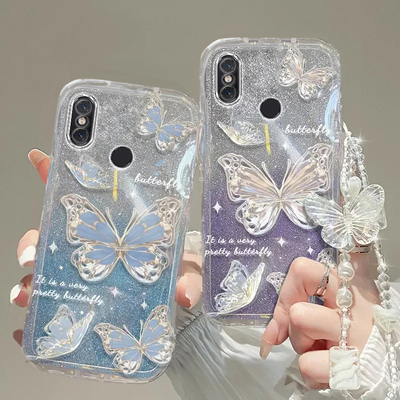 适用小米8se手机壳小米5x透明6蝴蝶6x套9全包se防摔10潮11奢华12高档手链13闪粉14款15新pro软s女xiaomi