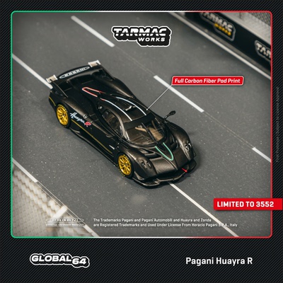 TW 1:64 Pagani Huayra R Matt Black Carbon Fiber 仿真合金车模