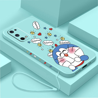 叮当猫送挂绳全包镜头超薄手机壳