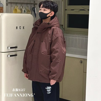 8517菲凡家带帽冲锋衣外套童装秋冬款男女童夹棉拉链衫中大童