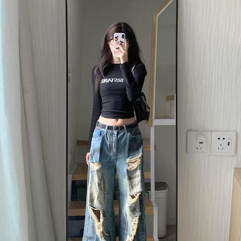 欧美式设计正肩长袖T恤女春秋装内搭短款打底衫辣妹修身显瘦上衣