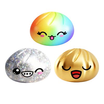 Rainbow Glitter Dumpling Squishy Squeeze Toy Stress Ball Dec