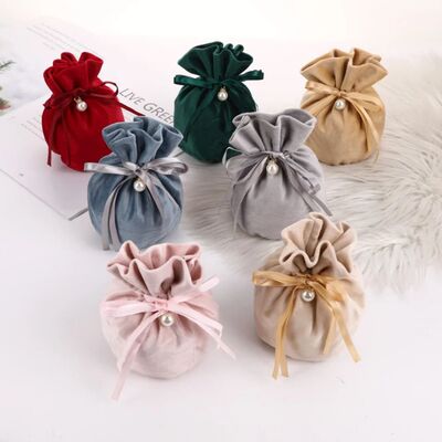 Easter Velvet Gift Packing Bags Valentines Day Chocolate Can