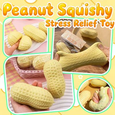 Peanut Squishy Toys Simulated Peanut Squeeze Stress Toy Anxi