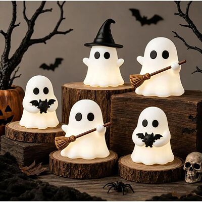 1/3/6pcs Halloween luminous ghost ornament creative desktop