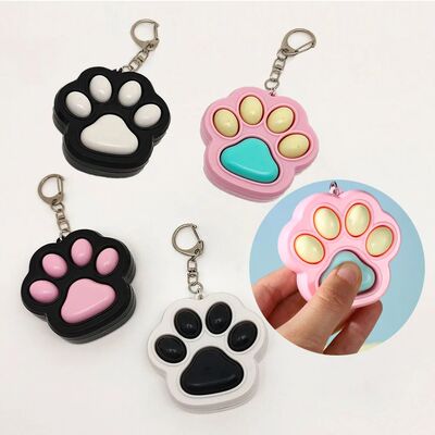 Cartoon Kawaii Cat Claw Button Decompression toy Key Ring Pe