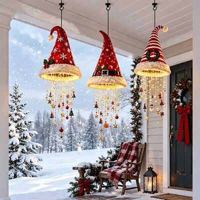 LED Santa Hat Hanging Light Christmas Hat Pendant Lamp with