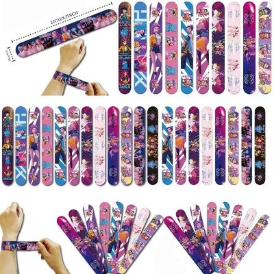 Colorful Anime Girl Slap Bracelets, Fun Snap Wristband Toys