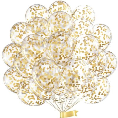 20/30/50/100pcs Golden Confetti Balloons Party Balloons 12in