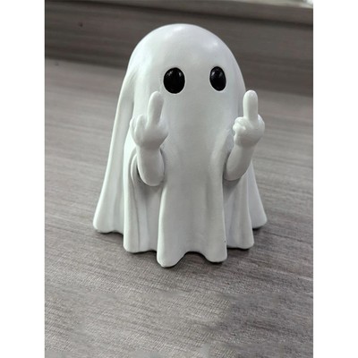 Middle Finger Cute Ghost Statue, Ghosts Small Scary Ghost Fi