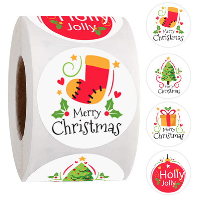 500 Sheets/roll Christmas Stickers 4 Patterns Gift Packaging