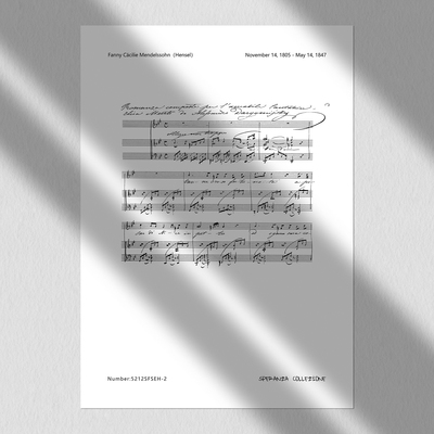 门德尔松-2-欧洲乐谱手稿-装饰画电子素材-做旧复古黑白钢琴曲