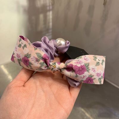 2.22韩国东大门baket直播发饰碎花蝴蝶结珍珠大肠发圈24春新款