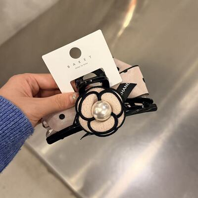 12.16韩国东大门baket发饰手工山茶花珍珠蝴蝶结抓夹发抓