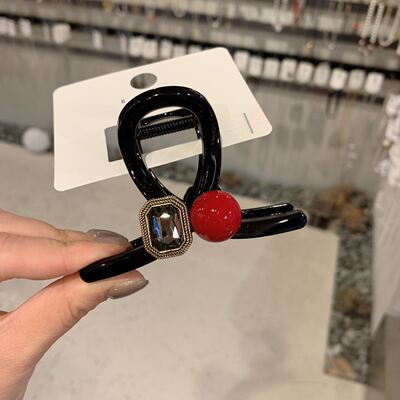 12.21直播韩国baket发饰简约气质珍珠水钻球球抓夹鲨鱼夹中号大号