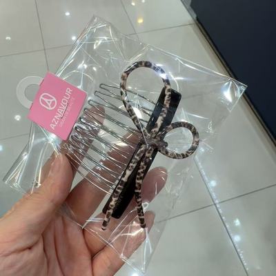 8.28韩国az混色蝴蝶结飘带发饰插梳发梳