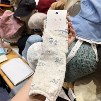 3.25东大门韩国YOLO春夏新款可爱碎花条纹薄款袜子