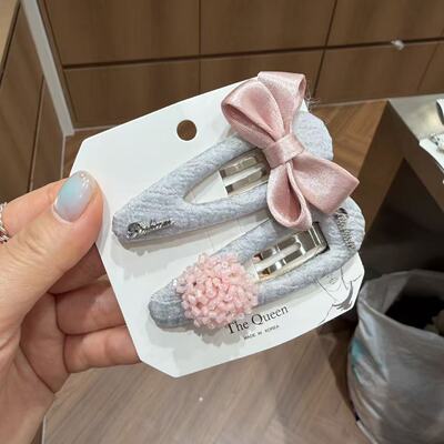 4.5韩国东大门rich women发饰串珠花朵缎面蝴蝶结发夹BB夹