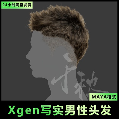 13Maya/xgen影视3A写实头发/人物毛发/帅哥毛发短发/有导入教程