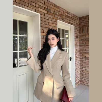 加棉沙漏腰短款西装百搭显瘦外套