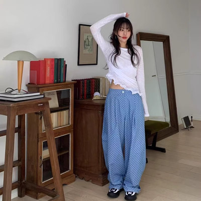 韩系ins褶皱薄款打底T恤女木耳边