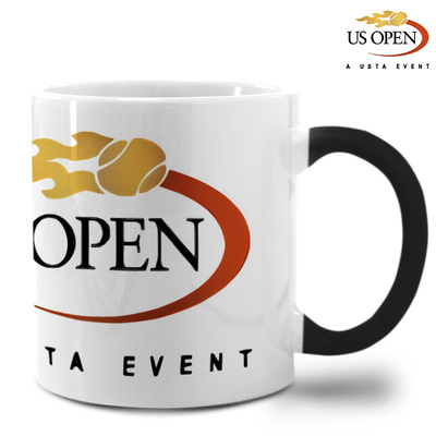 亚洲网球乒乓球 羽毛球羽联球1变色杯带盖勺复古马克杯子陶瓷水杯