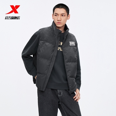 【林书豪同款】特步羽绒马甲男2025冬季新款保暖加绒外套官方正品