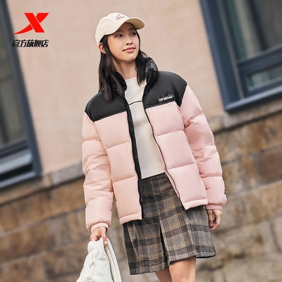 特步羽绒服情侣服冬季新款宽松女外套上衣官方旗舰店正品防风保暖