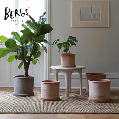 青野园艺家 Bergs 宝格仕 摩德纳户外手工陶土花盆丹麦进口家用