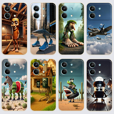 红米Note13rpro手机壳miuinote13rpr0国外山海经木棍人通通哥直边软壳软胶全包边磨砂潮流卡通防摔保护套新款