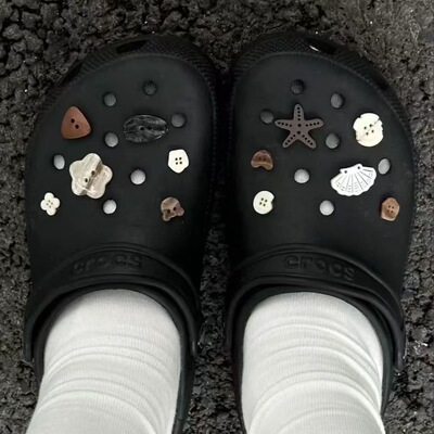 原创自制可爱异形纽扣洞洞鞋鞋扣中式晕染高级感不撞款diy鞋花