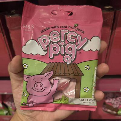 香港代购 玛莎Percy Pig小猪果汁软糖网红立体小猪橡皮糖进口零食
