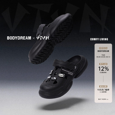 【黑洞】BODYDREAM×VTVN夏季洞洞鞋休闲厚底两穿包头鞋运动拖鞋