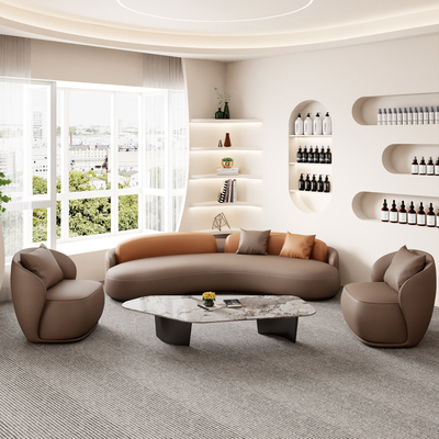 美容院休息区接待会客沙发弧形圆形售楼处酒店大堂洽谈沙发组合