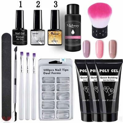 14pcs/set Poly Gel Set LED Clear UV Gel Varnish Nail Polish