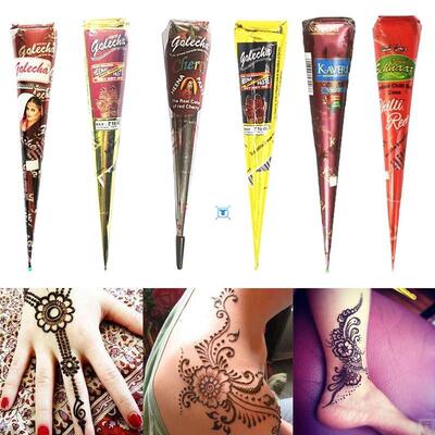 1Pcs Indian Henna Tattoo Paste Cone Body Paint Temporary