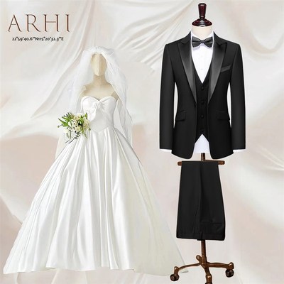 新选ARHI婚礼西装n店塔士多晚礼服新郎结婚西装男套装宴会正装西