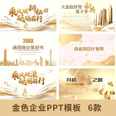 香槟金色大气企业简介ppt品牌介绍项目策划方案商业计划书PPT模板