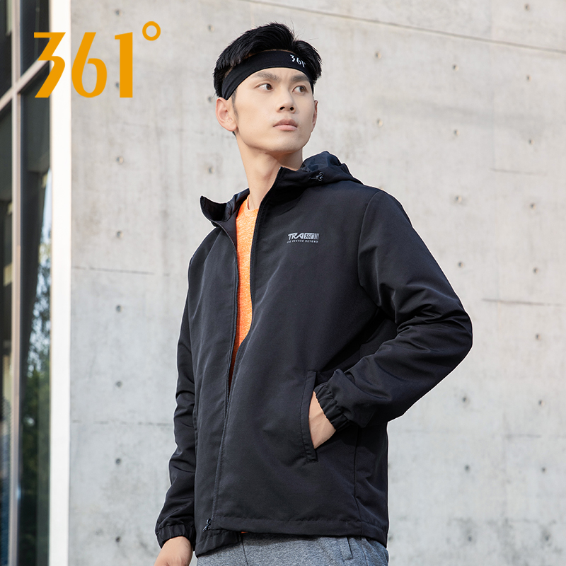 361运动风衣男2023冬季新款男士连帽开衫运动服361度男鞋上衣外套_虎窝淘