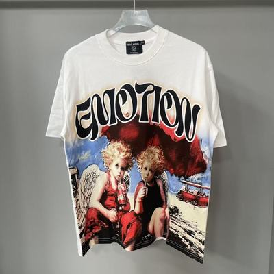 MIXED EMOTION美式街头小天使印花钻石字母男女宽松休闲短袖T恤潮